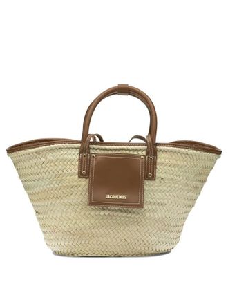 Jacquemus Hobo Bags - Woven Straw Handbag With Leather Trim - Gr. unisize - in Beige - f&uuml;r Damen