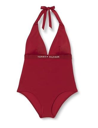 Tommy Hilfiger Halter One Piece Ext Sizes Uw0Uw05850 Maillot de Bain Dos, Red (Regatta Red), L Womens