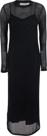 Jucca Femme, Robes, Noir, Taille: 40 FR Robe Longue &agrave; Manches Longues et D&eacute;tails Perfor&eacute;s