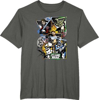 Star Wars The Clone Wars Lightsaber Blaster Panels T-Shirt