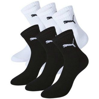 Puma Puma, calzini sportivi unisex con suola in spugna, confezione da 6 pezzi, taglia: 43-46, confezione da 6 pezzi, colore: nero/bianco 200/300