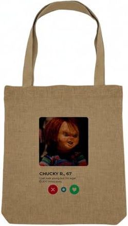 Fabulous Sac Shopping Tote Bag Aspect Lin - Chucky Social Network Dating Love Horror Movie - Sac de Courses Toile Epaisse 360g Beige Naturel Cabas Port&eacute; Epaule