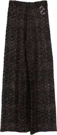 Missoni Femme, Pantalons, Brun, Taille: 38 FR Wide Pantalons