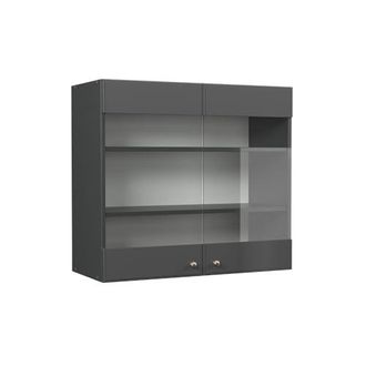 Vicco Armoire en Verre Fame-Line, Anthrazit-Gold Landhaus, 80cm