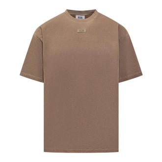 GCDS Gcds, Homme, Tops, Beige, Taille: M Patch Logo Solarized T-Shirt