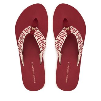 Tommy Hilfiger Zehentrenner Tommy Hilfiger Corportate Sandal FW0FW09610 Rot