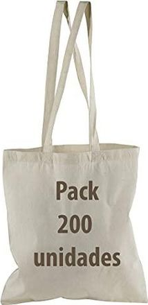 Generico Sacs en coton réutilisables, 41 x 37 cm, lot de 200 pièces, poignées longues, 140 g, parfaits pour le shopping, lartisanat, le commerce, la promotion