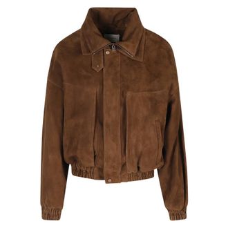 Magda Butrym Wildleder-Fliegerjacke mit Druckknopfkragen - - Jackets - Damen - Braun - XS