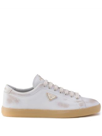 Prada baskets en cuir - Blanc