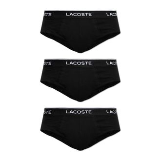 Lacoste Lot de 3 boxers en coton uni avec logo - Homme - Sous-v&ecirc;tements - Noir - Taille: M