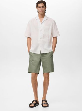 Mango Bermuda slim-fit chino coton vert menthe - Homme - 38 - MANGO MAN