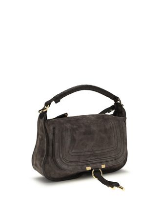 Chlo&eacute; Womens Small Marcie Shoulder Bag Kohl Brown Calf Leather Bos Taurus