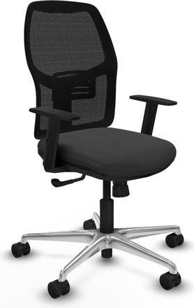 Piqueras y Crespo Alfera Drehstuhl mit 1D-Armlehnen, h&ouml;henverstellbare Lendenwirbelst&uuml;tze, ausgestattet mit Sincro 4 Positionen und Schneideschaum, Schwarz/Dunkelgrau