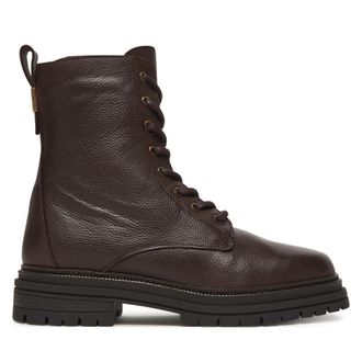 Tommy Hilfiger Schn&uuml;rstiefeletten Tommy Hilfiger Th Plaque Pebble Lace Boot Warm FW0FW08767 Braun