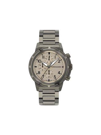 Ferragamo Armbanduhr aus Edelstahl 44mm - Grau