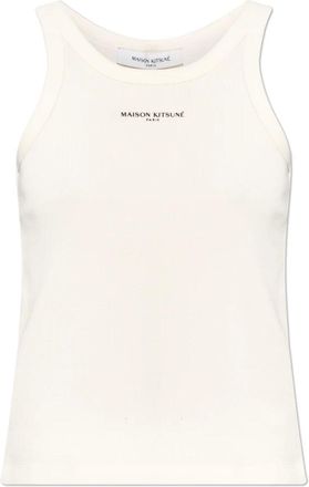 Maison Kitsun&eacute; Femme, Tops, Beige, Taille: 38 FR Hauts sans manches