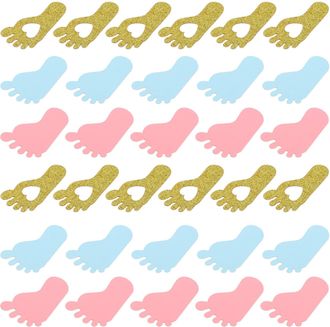Soimiss 200 St&uuml;ck Papier Fu&szlig;abdruck Konfetti Konfetti Tischdeko f&uuml;r Kindergeburtstag und Gender Reveal Party in Pink Blau Gold