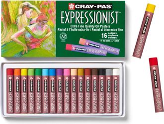 Sakura Cray-Pas Expressionist Ölpastell Set - 16 intensive Farben - weiche, einfache Anwendung auf Papier, Leinwand, Holz, Kunststoff, Stein - Fine Art Quali