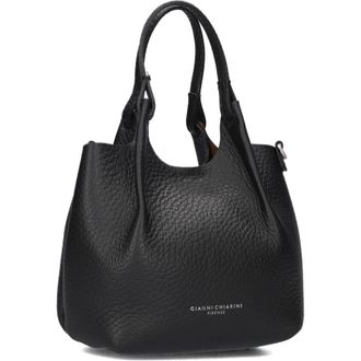 Gianni Chiarini Schwarze Lederhandtasche Dua One - - Bags - Damen - Schwarzk - ONE SIZE