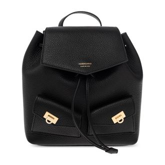 Ferragamo Leder-Rucksack - - Bags - Damen - Schwarzk - ONE SIZE