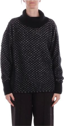 Manila Grace Femme, Pulls, Noir, Taille: 38 FR Pull &agrave; col roul&eacute;