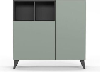 HERDASA Meuble à chaussures modèle OSLO, graphite avec portes vert