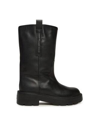Tommy Jeans Stiefeletten Tjw Leather Mid Tubular Boot EN0EN02834 Schwarz