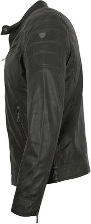 Mauritius Lederjacke GBDerry Mauritius - Herren Lederjacke Bikerjacke Lammnappa dark green