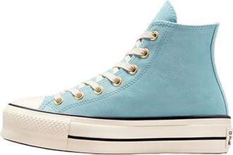 Converse Chuck Taylor All Star Lift Baskets en toile &agrave; lacets pour femme, Piscine Vernale/Ivoire Naturel, 37.5 EU