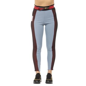 Mr & Mrs Italy Hellblaue Baumwoll-Leggings mit bestickten Patches - - Trousers - Damen - Mehrfarbig - S
