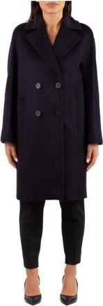 Max Mara Femme, Manteaux, Bleu, Taille: 40 FR Élégant Manteau en Laine