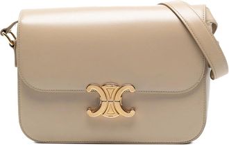 Celine Hobo Bags - Classique Shiny Calfskin Triomphe Crossbody - Gr. unisize - in Braun - für Damen