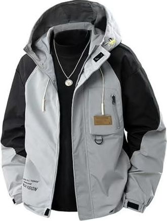 Generic ZBDZSW Veste &agrave; capuche ample pour homme, v&ecirc;tements dext&eacute;rieur de randonn&eacute;e, v&ecirc;tements de sport pour hommes, vestes respirantes et d&eacute;contract&eacute;es, coupe