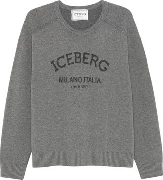 Iceberg Pullover mit Logo-Intarsie - Grau
