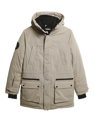 Superdry Herren Wattierter City Parka Stein Dunkelgrau L