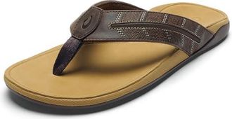 Olukai Tuahine Palm Sandales imperméables en cuir pour homme à porter toute la journée, matériaux et design de qualité supérieure, soutien de la voûte planta