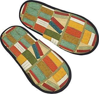 Generic Hiver Pantoufles Th&egrave;me Des &Eacute;tag&egrave;res De Biblioth&egrave;que Antid&eacute;rapant Pantoufles L&eacute;gers Chaussons Pour Femmes Int&eacute;rieur Chambre L