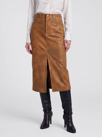 Isabel Marant Jupe crayon midi taille haute Bisane en coton