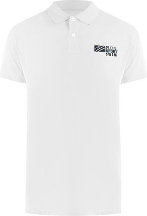 Plein Sport Klassisches Polo-Shirt mit kurzem Arm und Kragen-Logo in Wei&szlig;