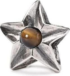 Trollbeads Étoile des Jumeaux TAGBE-00263, Taille Unique, Argent, Oeil de Tigre