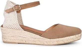 miMaO Espadrilles &agrave; Petit Talon en Cuir Taupe EU 39