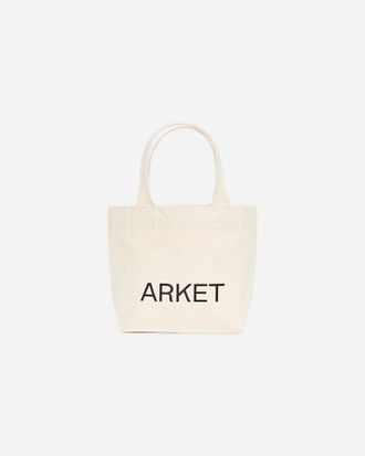 Arket Mini-Tragetasche Aus Canvas -Wei&szlig;