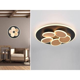 Trio led Wand- & Deckenleuchte mandala Schwarz Gold mit Fernbedienung dimmbar, &oslash; 49cm