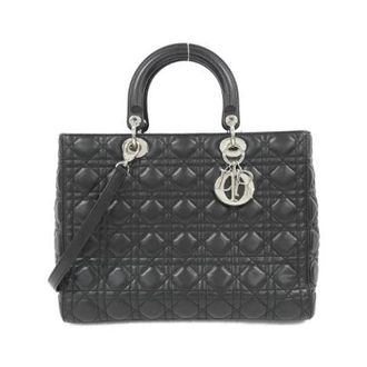 Dior Pre-owned Sac Lady Dior Grand Cuir dAgneau - Femme - Pre-owned - Noir - Taille: ONE Size