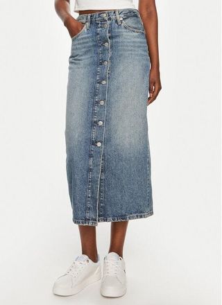 Tommy Hilfiger Jeansrock WW0WW42879 Blau Straight Fit