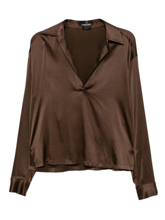 Tom Ford blouse en satin - Marron