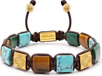Nialaya Homme, Accessoires, Jaune, Taille: S Dorje Flatbead Bracelet