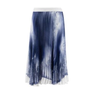 Ermanno Scervino Femme, Jupes, Bleu, Taille: 40 FR Fully Pleated Midi Skirt