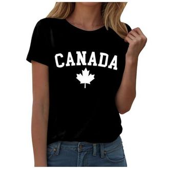 Generic T-shirt pour femme avec inscription &laquo; Keep Canada Flag &raquo;, Noir, XXL