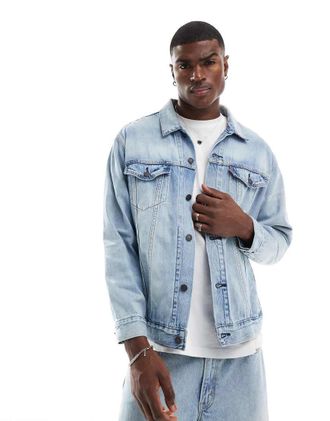 Levi's Veste camionneur décontractée et légère en jean - Délavage clair-Bleu